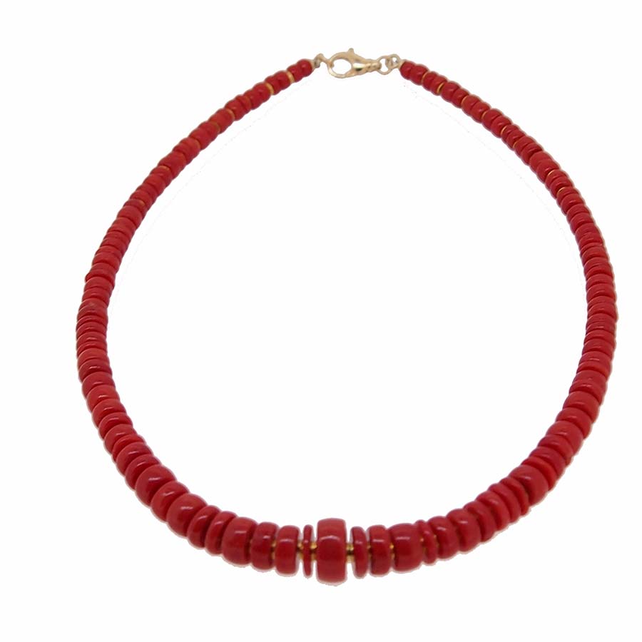 Collier barillets corail rouge méditerranée. - La Taillerie Du Corail