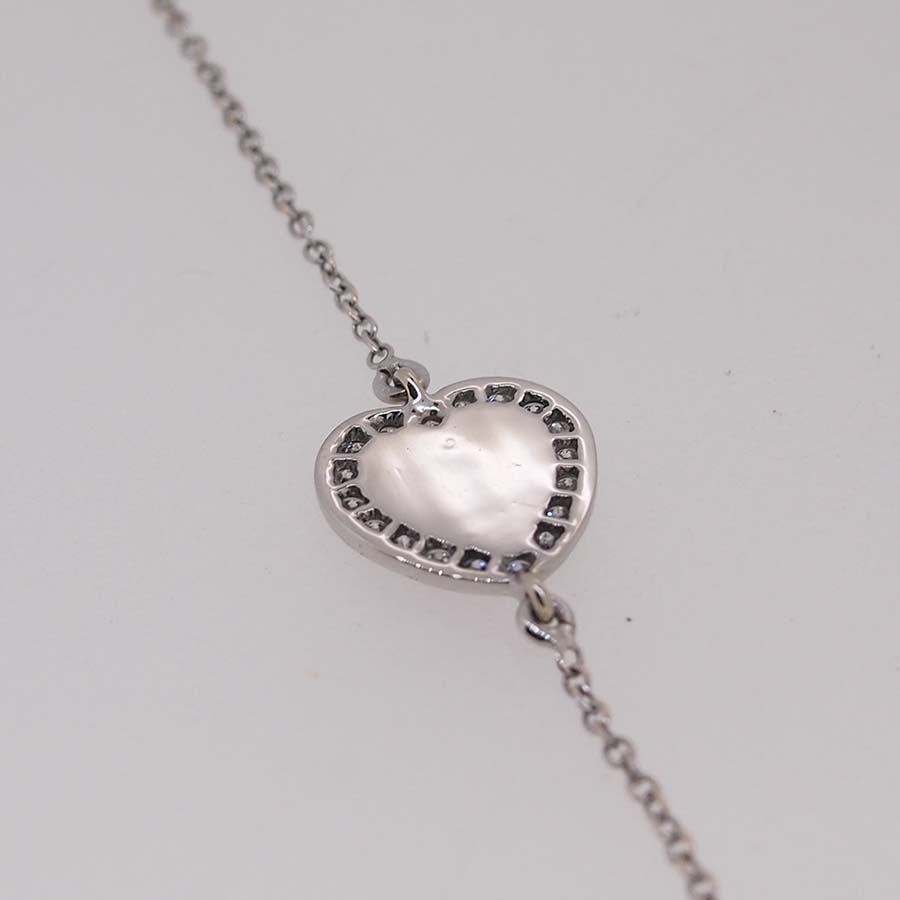 Bracelet or blanc 18k coeur corail rouge et diamants - La Taillerie Du ...